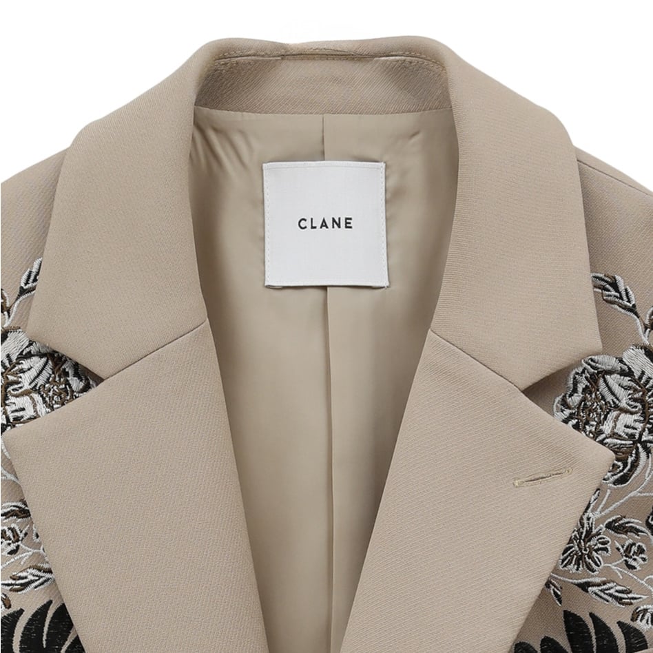 CLANE クラネ “FLOWER EMBROIDERY TAILORED JACKET” フ CLANE クラネ “FLOWER EMBROIDERY TAILORED JACKET” フ