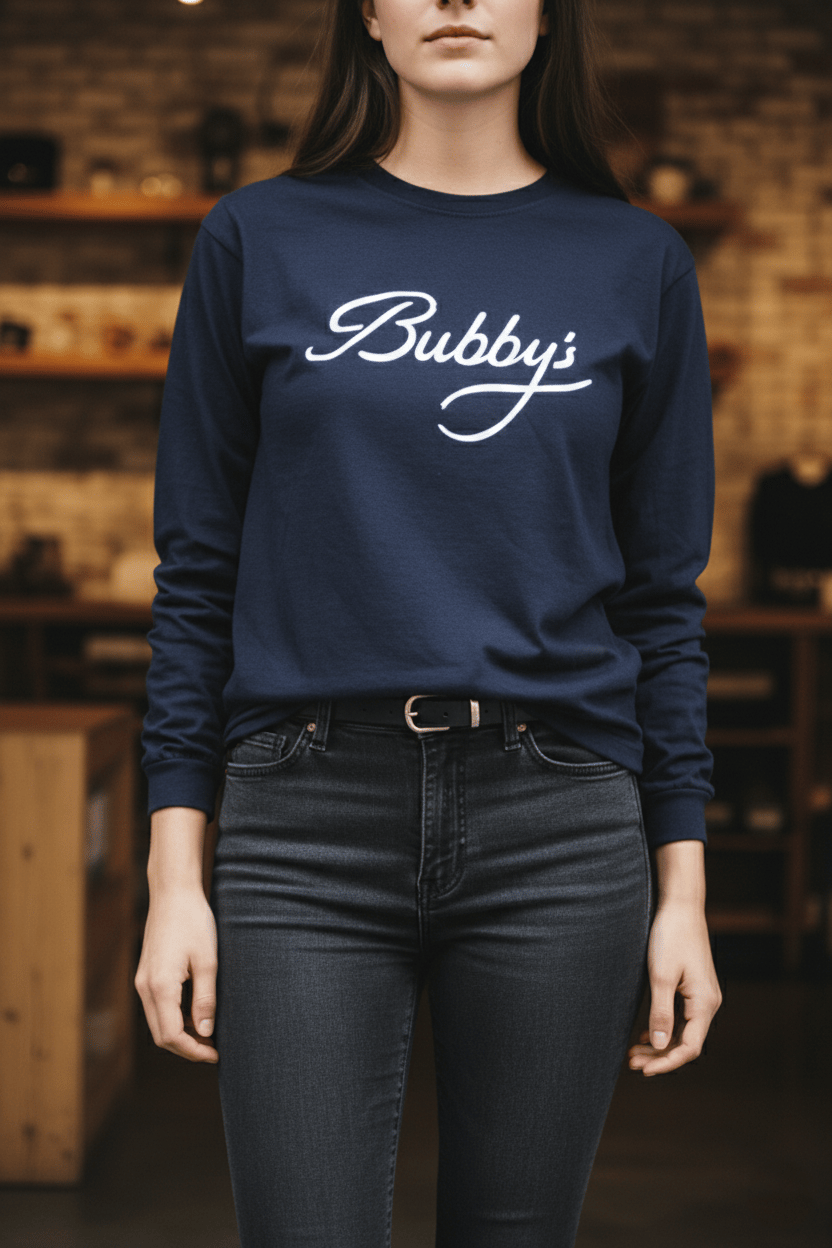 バビーズ ロゴTシャツ （長袖/ネイビー）/ Bubby's Logo T-shirt (Lo...