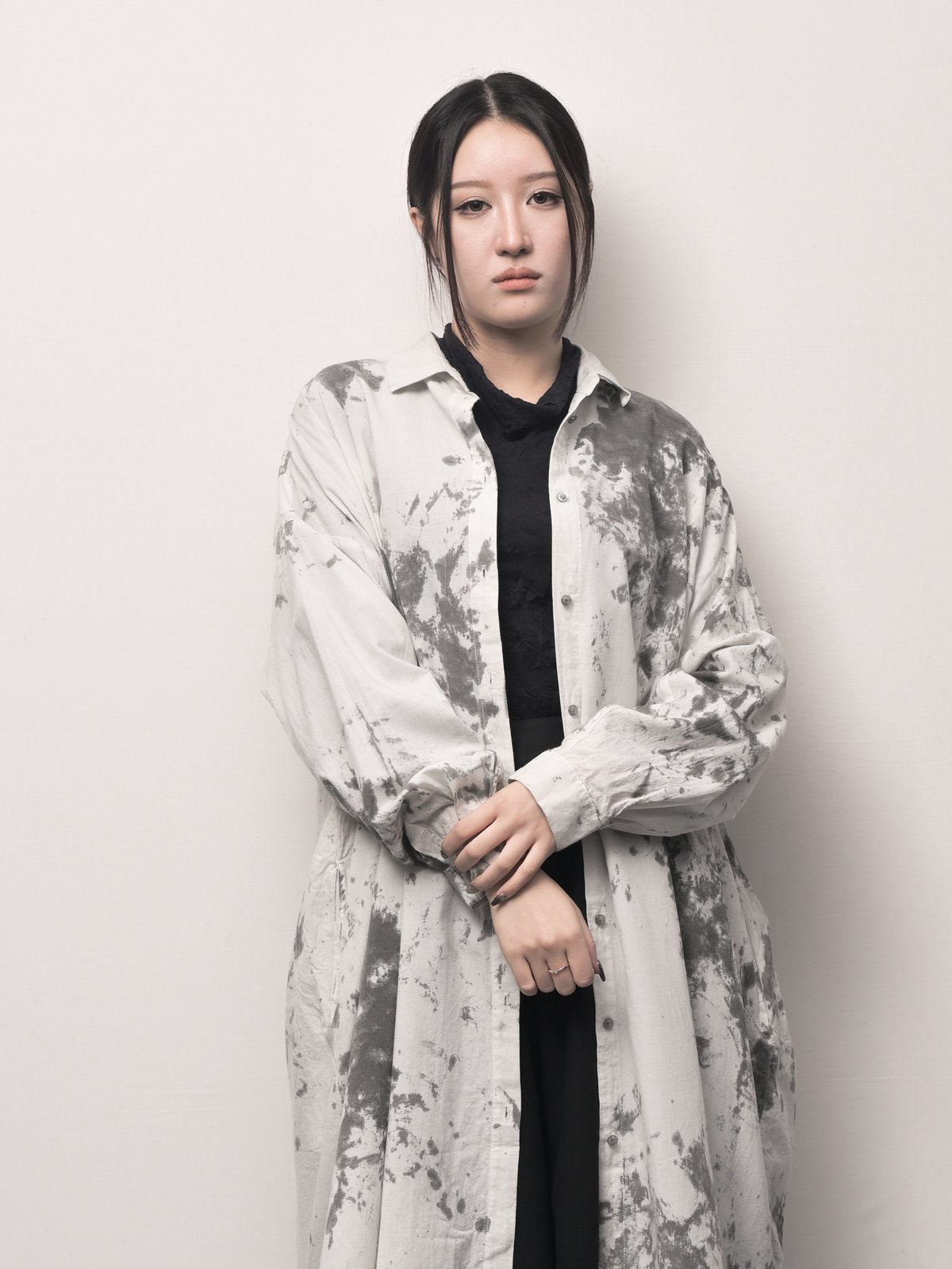 遊墨コットンロングドロップシャツ | I R O F U S I online shop 遊墨コットンロングドロップシャツ | I R O F U S I online shop