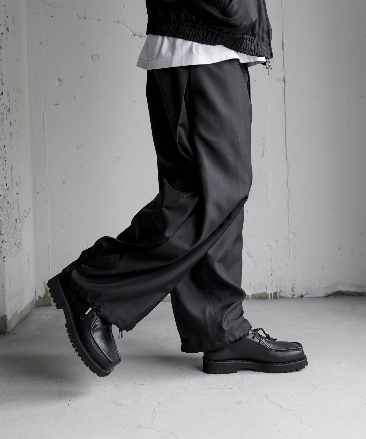CTHY+VEIN】PE WRINKLES TAFFETA TRACK WIDE PANTS CTHY+VEIN】PE WRINKLES TAFFETA TRACK WIDE PANTS
