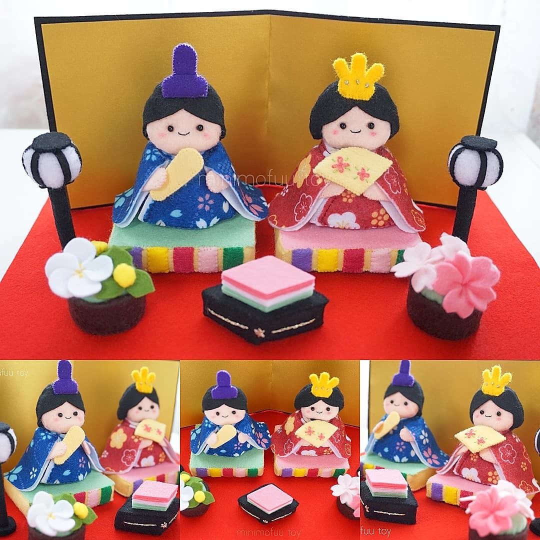 〖型紙レシピ〗フェルトの雛飾り | minimofuu toy