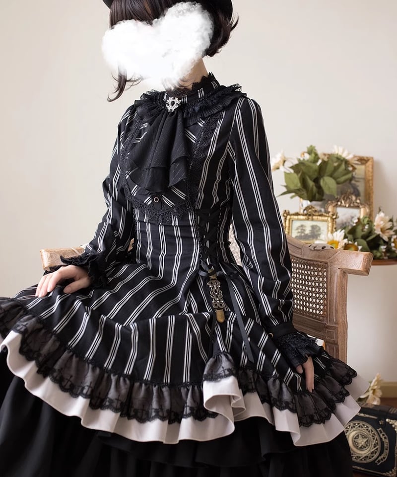 Miss Point / Point Manor クラシックロリィタ 白黒ストライプSP Miss Point / Point Manor クラシックロリィタ 白黒ストライプSP