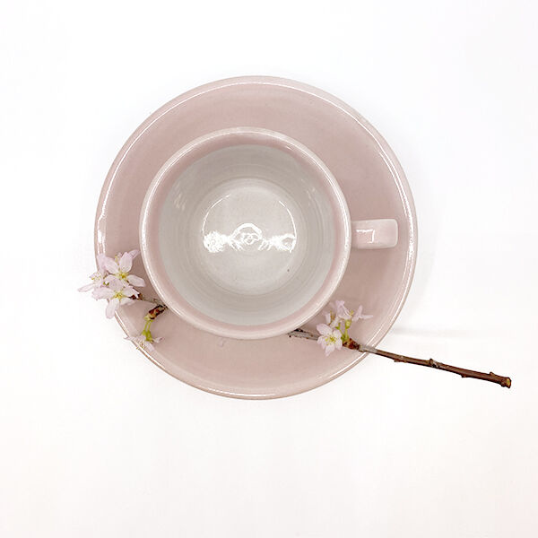 笠間焼 / カップとソーサーのセット(桜貝) | 和の雑貨 えん 笠間焼 / カップとソーサーのセット(桜貝) | 和の雑貨 えん