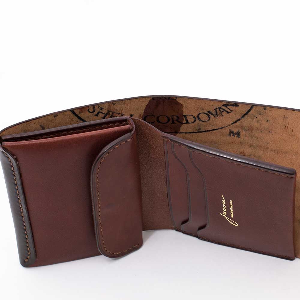Jacou JW001 HORWEEN shell CORDOVAN ( wallet )-受...