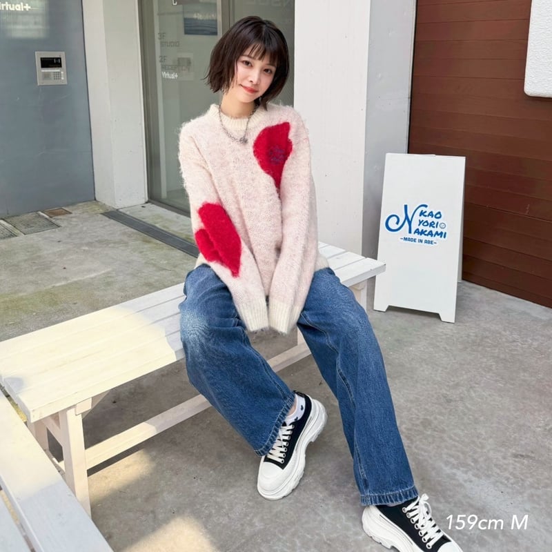 heart logo knit | kaoyorinakami heart logo knit | kaoyorinakami