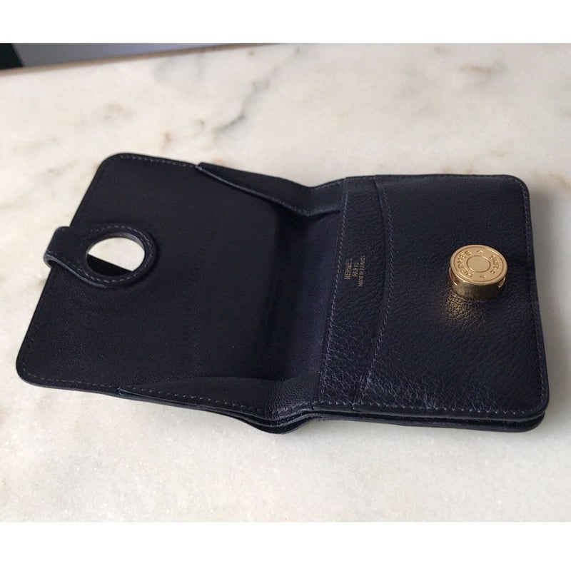 HERMES エルメス ドゴンコンパクト コインケース トゴ ブラック HERMES エルメス ドゴンコンパクト コインケース トゴ ブラック