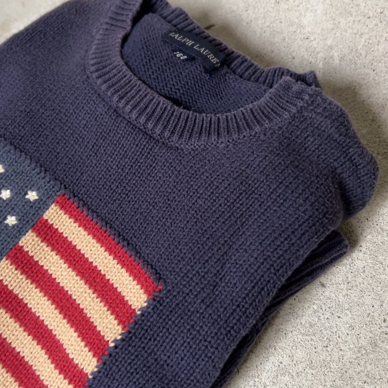 RALPH LAUREN ラルフローレン 星条旗 コットンセーター RLロゴ RALPH LAUREN ラルフローレン 星条旗 コットンセーター RLロゴ