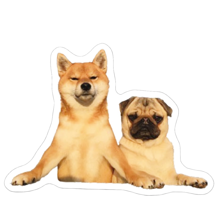 【予約販売】 ラル＆アキ パグ 柴犬 ステッカー 3枚セット SU002NN | ANISTAR