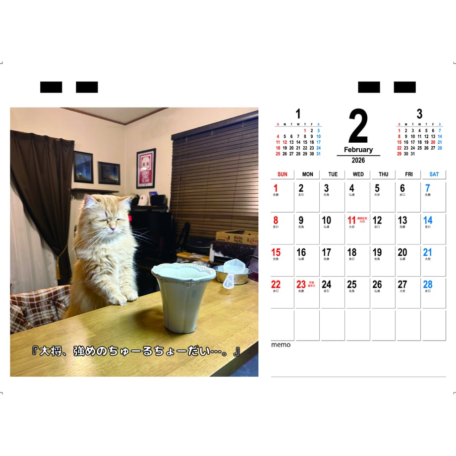 【予約販売】 ネコランド 猫 2026年 卓上 カレンダー TC26074 | ANISTAR
