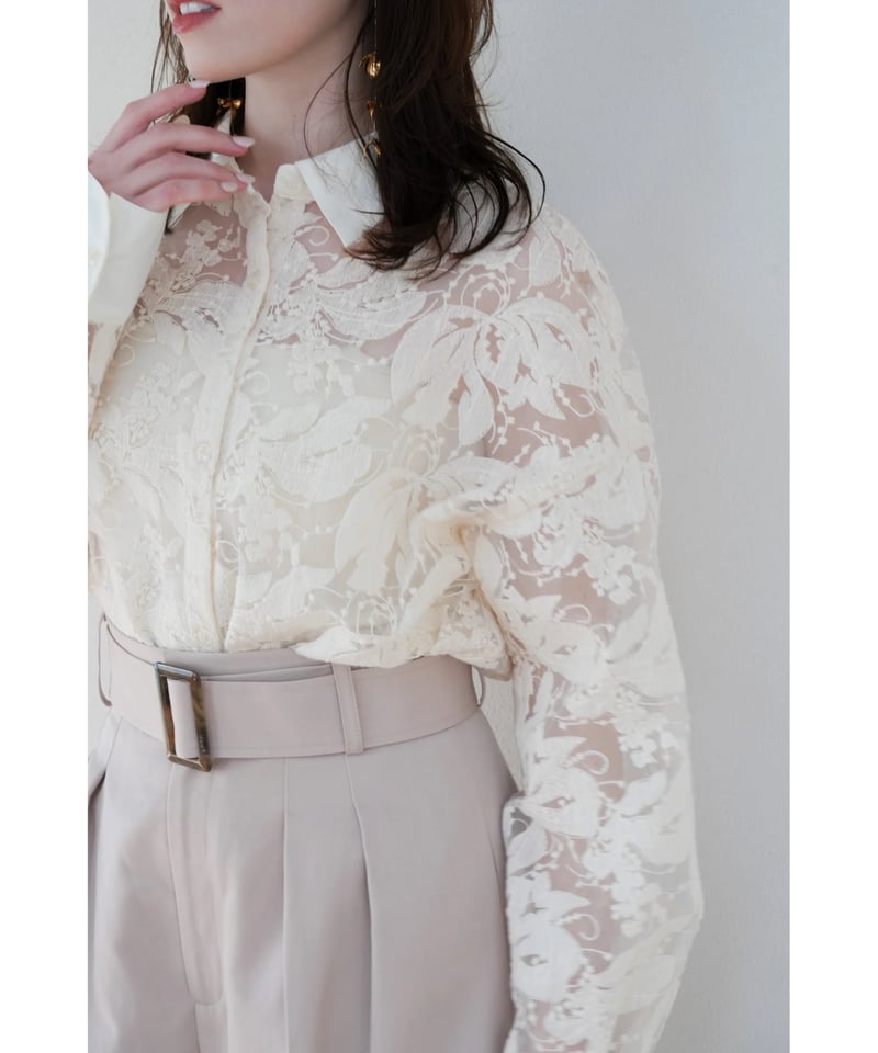 sheer embroidery shirt | Acka.| エーシーケーエー|公式 sheer embroidery shirt | Acka.| エーシーケーエー|公式