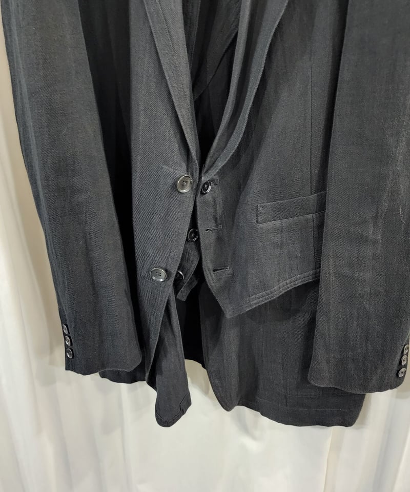 02ss yohji yamamoto pour homme 黒 レイヤードデザイン 02ss yohji yamamoto pour homme 黒 レイヤードデザイン