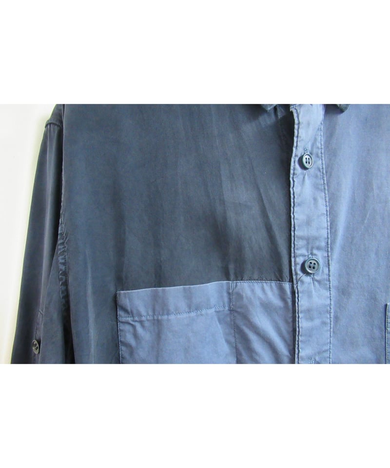 yohji yamamoto pour homme 素材切り替えデザインブラウス HO-B02 yohji yamamoto pour homme 素材切り替えデザインブラウス HO-B02