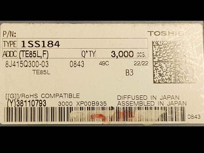 面実装 超高速スイッチングダイオード 1SS184 (10個) 東芝(Toshiba)