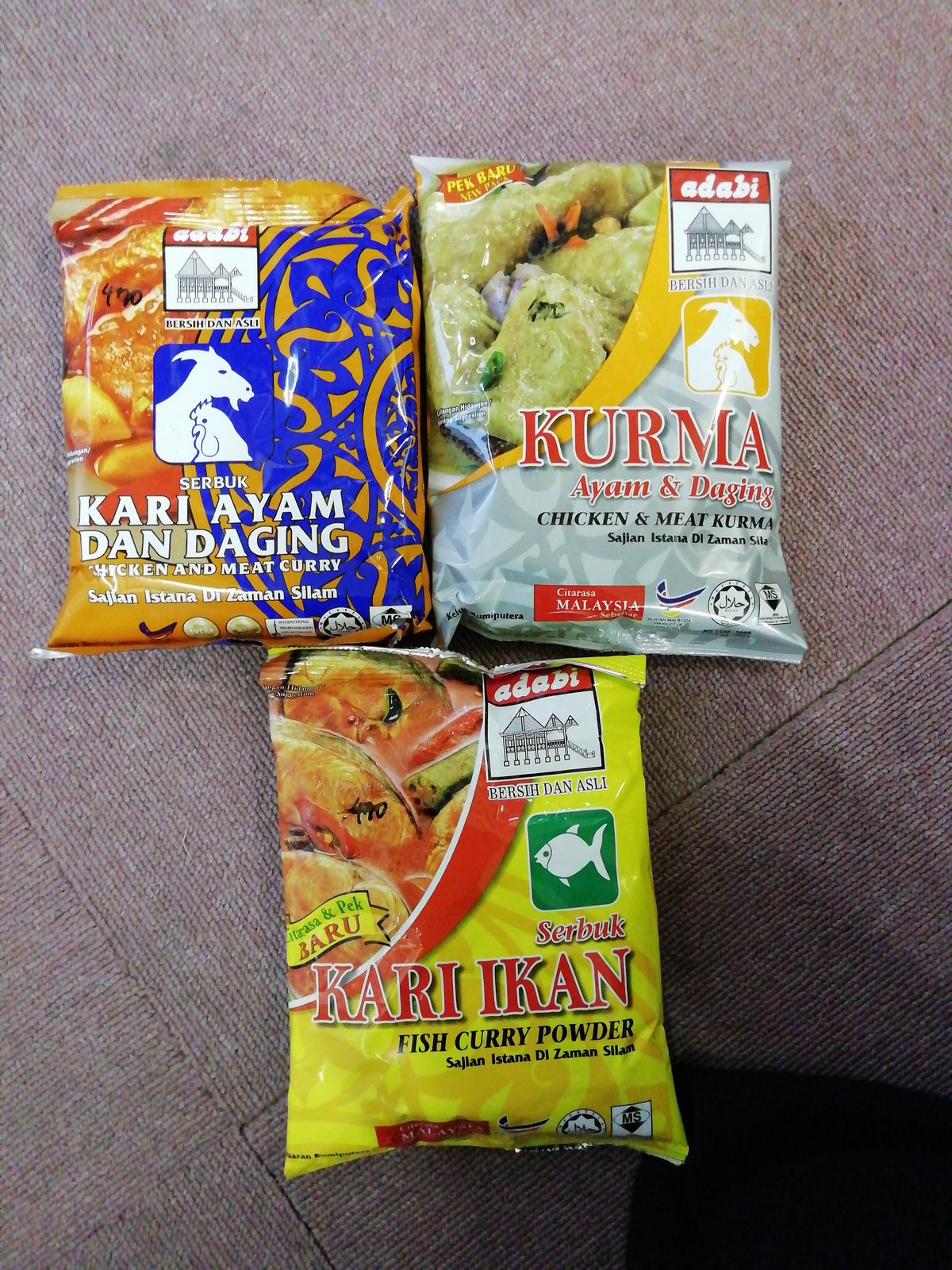 250gm ADABI Kari / Rendang (24g)/ Kurma powder ...