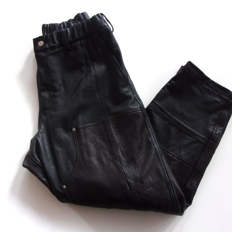 OLDPARK DOUBLE KNEE LEATHER PANTS - sizeM / OP- OLDPARK DOUBLE KNEE LEATHER PANTS - sizeM / OP-