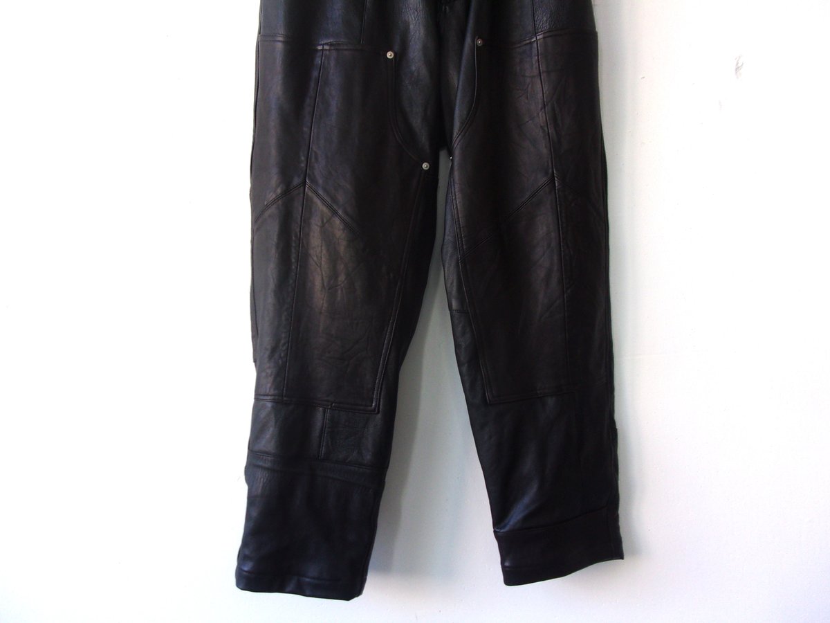 OLDPARK DOUBLE KNEE LEATHER PANTS - sizeM / OP- OLDPARK DOUBLE KNEE LEATHER PANTS - sizeM / OP-