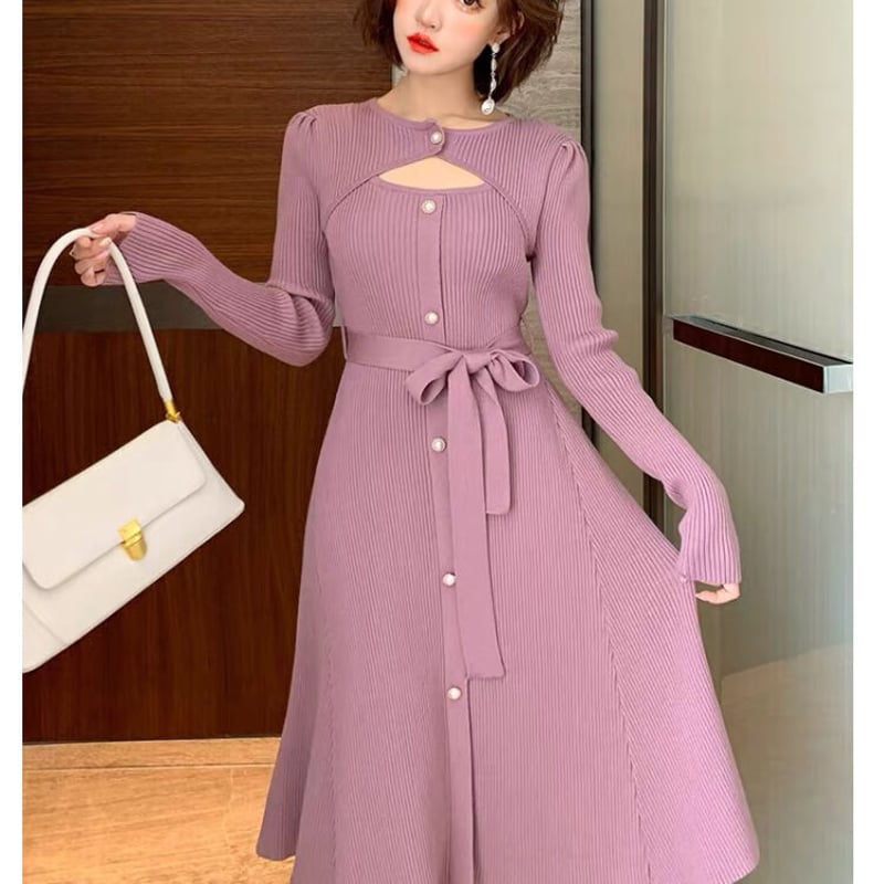胸元あきニットワンピース | BrillantSelect Store 胸元あきニットワンピース | BrillantSelect Store