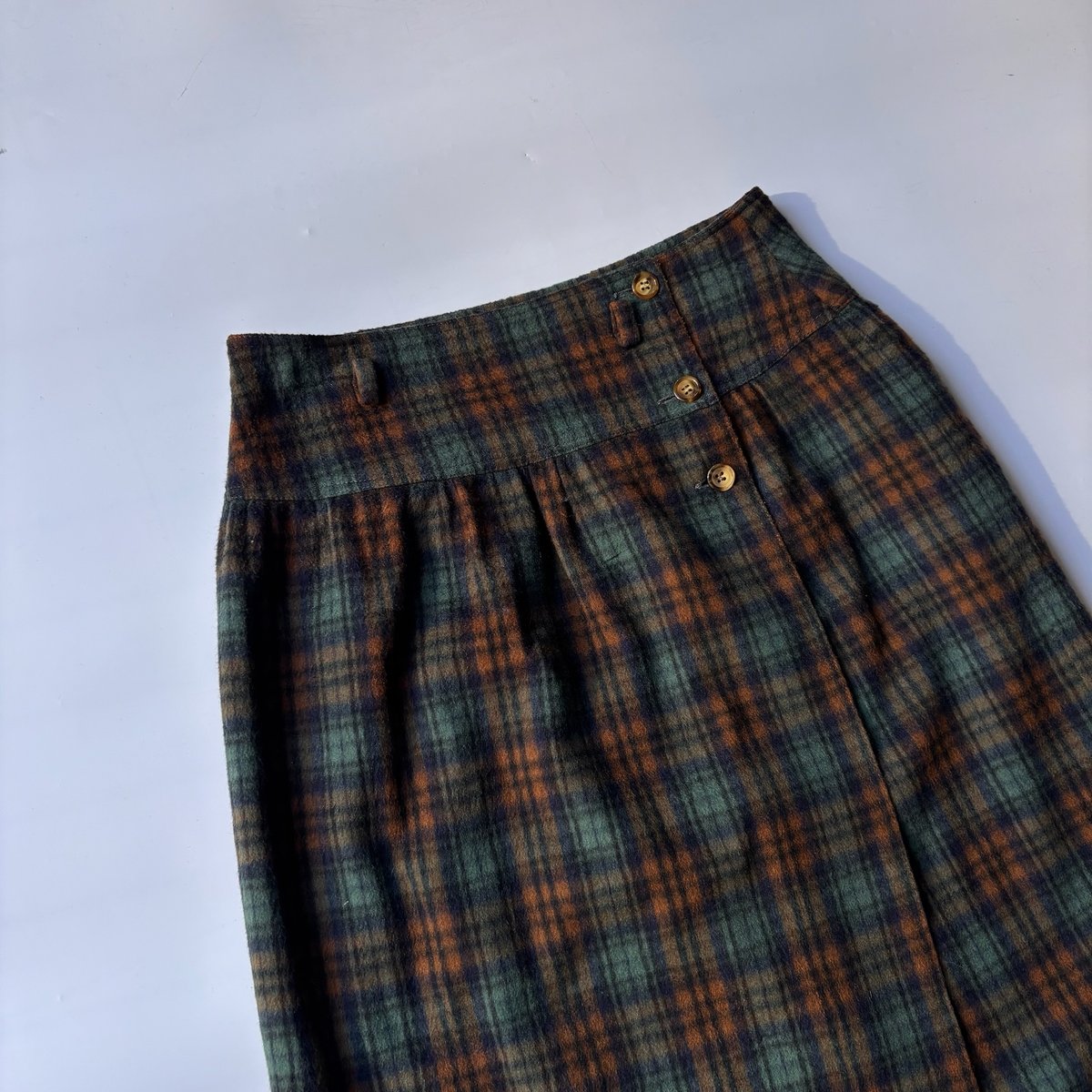 90s Plaid wool wrap skirt | sui & shara