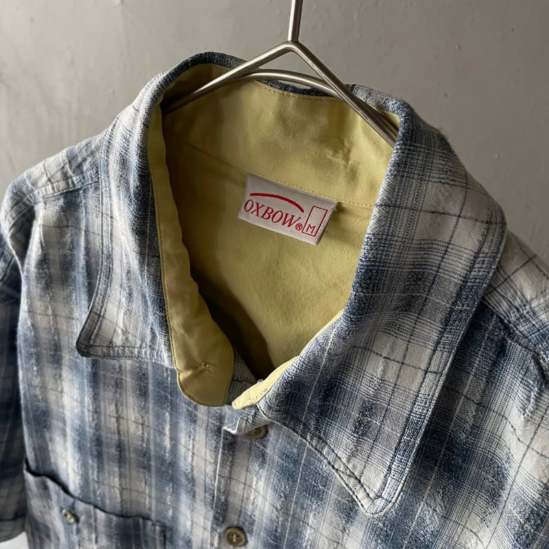 90s Oxbow cotton×viscosa×linen ombre shirt | su 90s Oxbow cotton×viscosa×linen ombre shirt | su