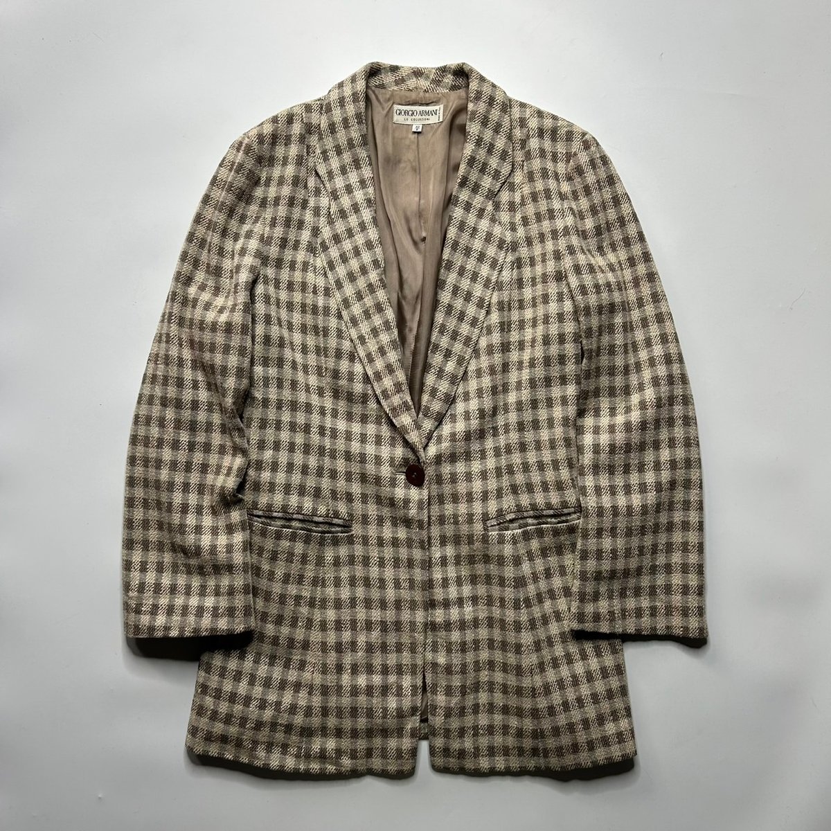 GIORGIO ARMANI plaid pattern tailored jacket