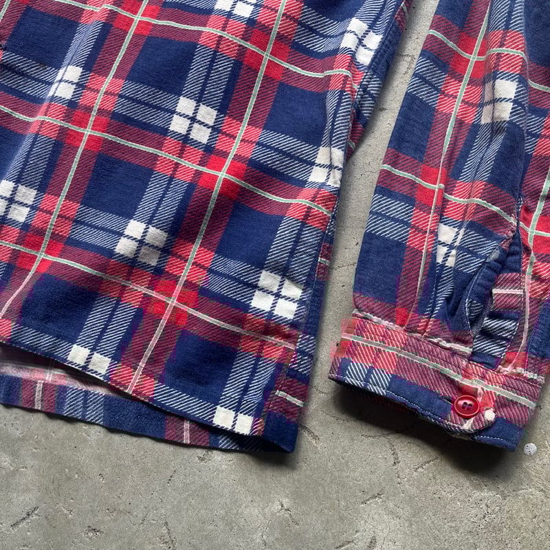 40s Airman plaid pattern print flannel shirt | 40s Airman plaid pattern print flannel shirt |
