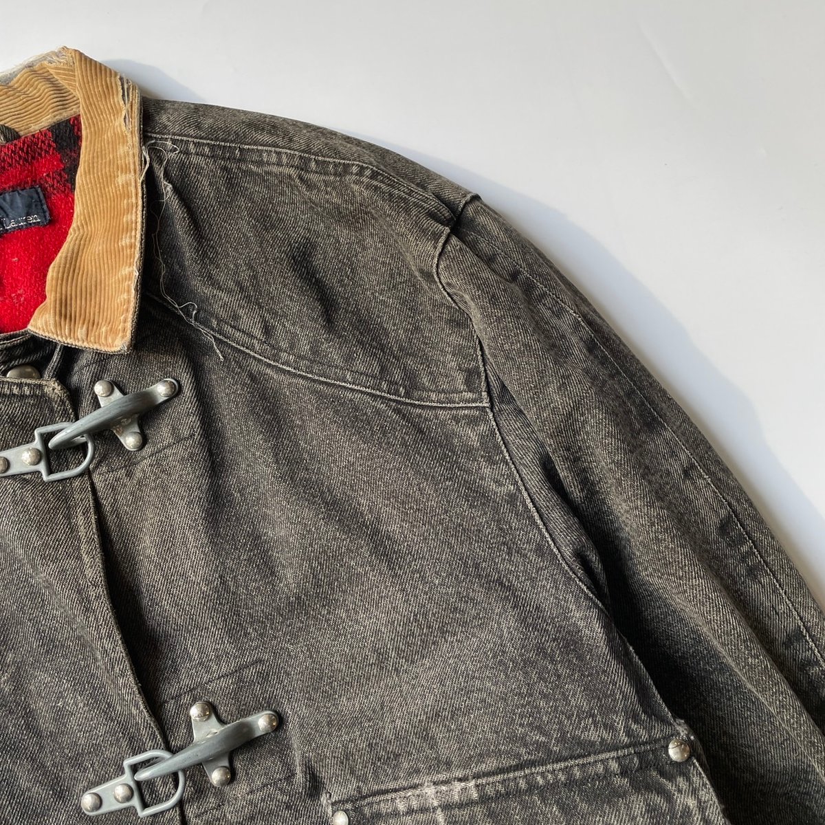 90s Ralph Lauren black denim fireman jacket "襤褸...