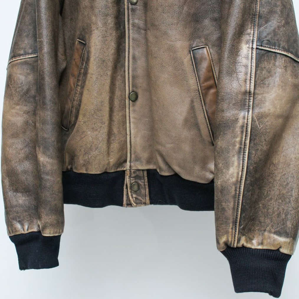 80s~ Banana republic "good fade" leather jacket...