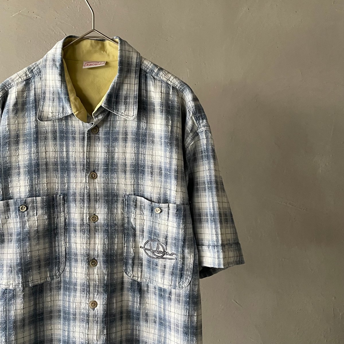 90s Oxbow cotton×viscosa×linen ombre shirt | su 90s Oxbow cotton×viscosa×linen ombre shirt | su