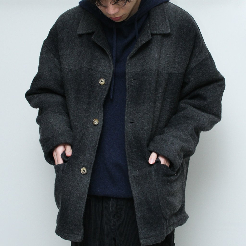 80s~ Plaid pattern wool chore jacket made in fr...