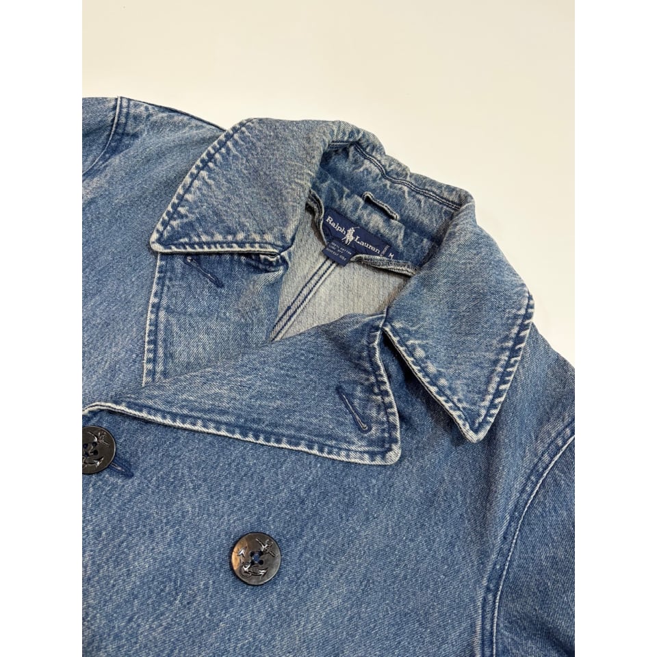 90s Ralph Lauren DENIM PEA COAT Size M | KORDS