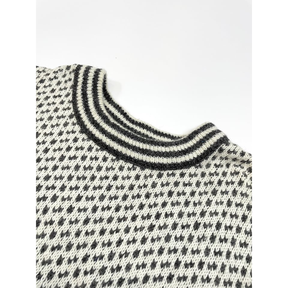80s L.L.Bean "BIRDS EYE" WOOL KNIT MADE IN NORW...