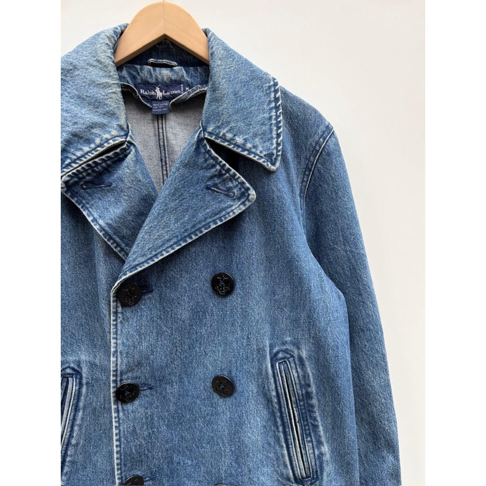 90s Ralph Lauren DENIM PEA COAT Size M | KORDS