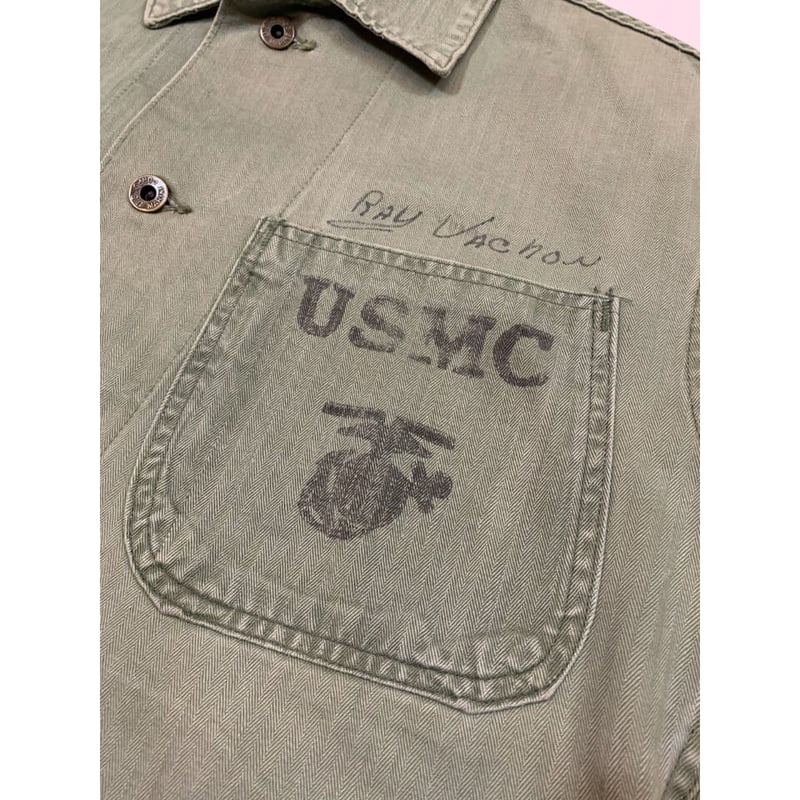 40s US MARINE CORPS P-47 HBT JACKET Size 38〜40程 40s US MARINE CORPS P-47 HBT JACKET Size 38〜40程