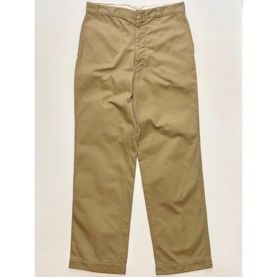 60s US ARMY KHAKI TROUSERS Size W33L31→W32L30.5...
