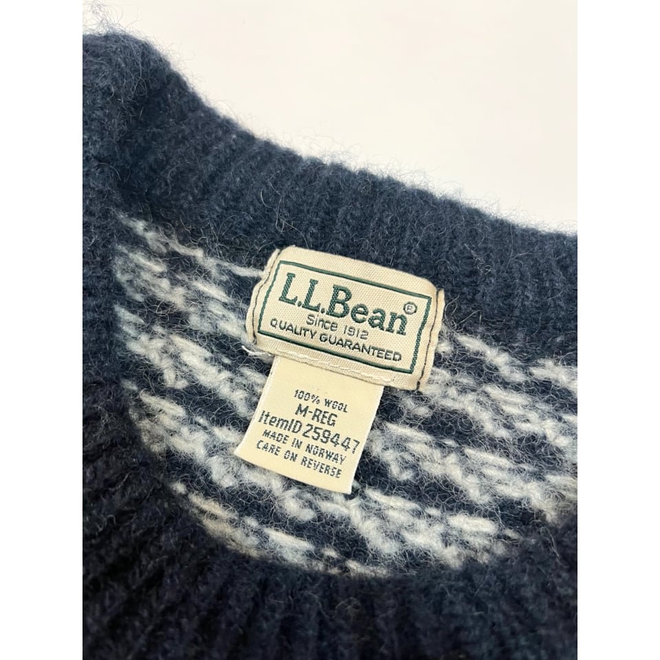00s L.L.Bean "BIRDS EYE" WOOL KNIT MADE IN NORW...