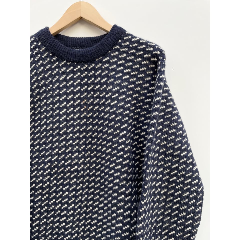 80s L.L.Bean "Birds Eye" WOOL KNIT MADE IN NORW...