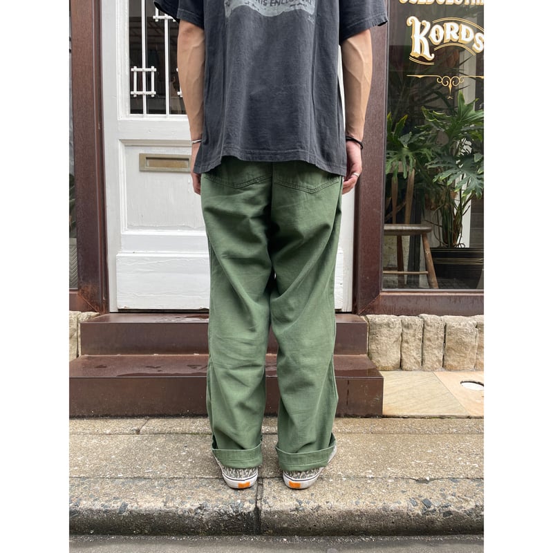 60s US ARMY OG-107 COTTON SATEEN BAKER PANTS Si 60s US ARMY OG-107 COTTON SATEEN BAKER PANTS Si