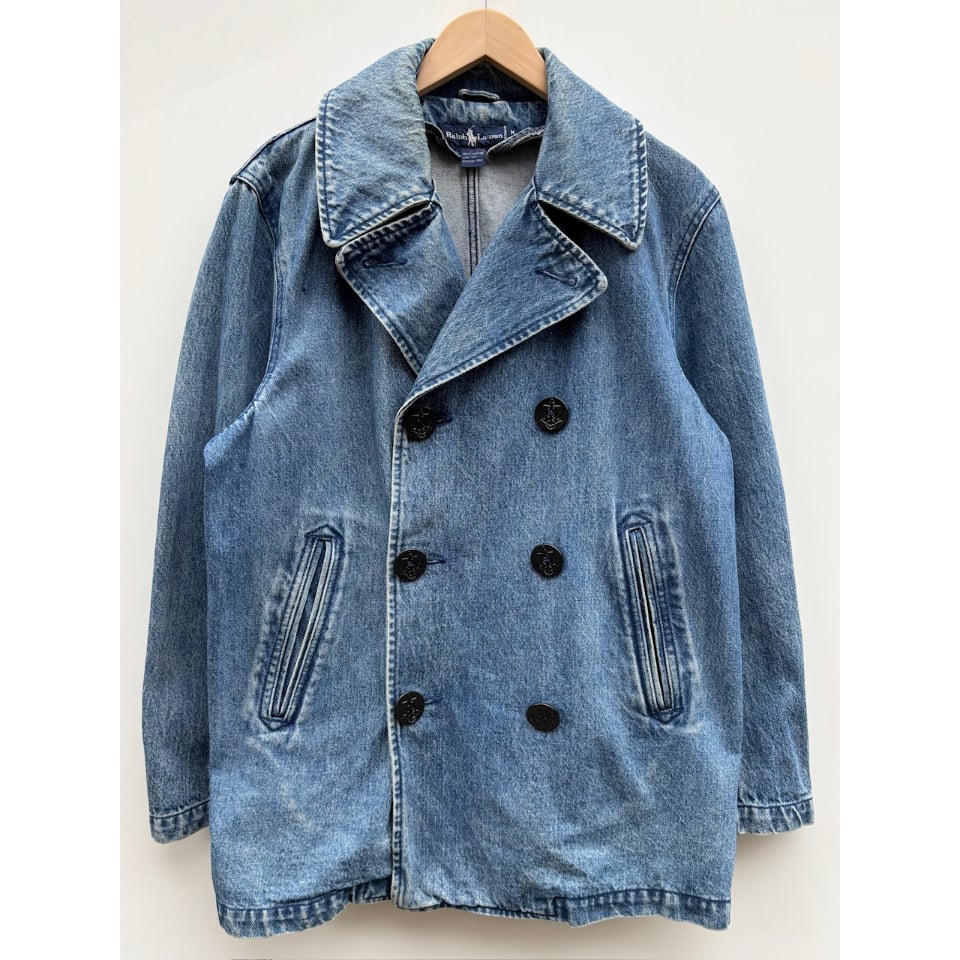 90s Ralph Lauren DENIM PEA COAT Size M | KORDS