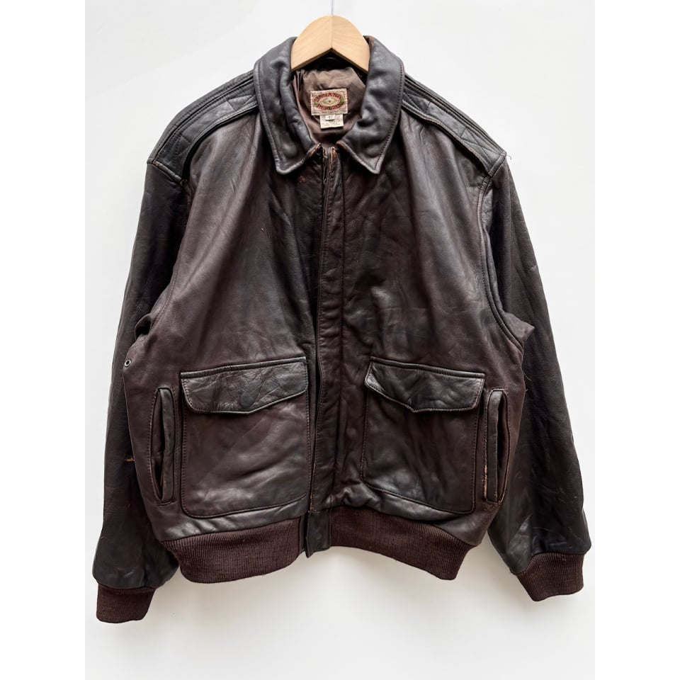80s BANANA REPUBLIC "A-2 TYPE" LEATHER JACKET S...