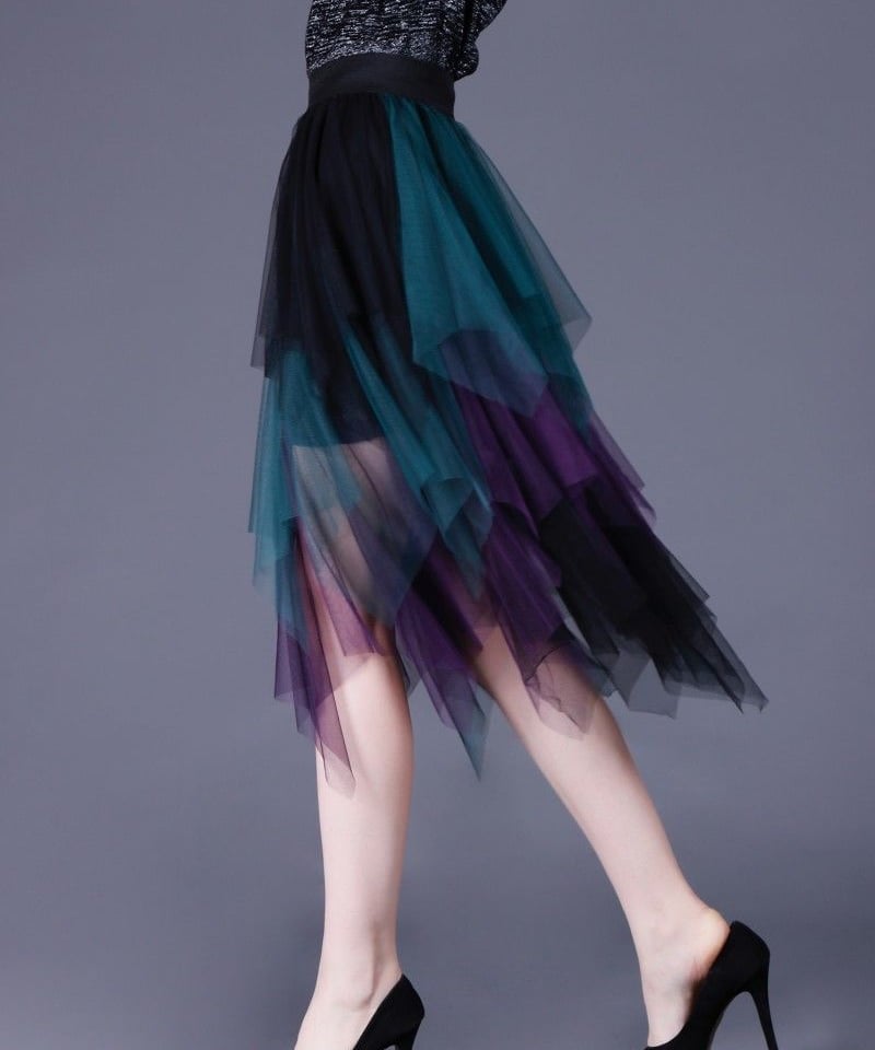 カラフルアシンメトリーチュールスカート(E-654) | LONDA カラフルアシンメトリーチュールスカート(E-654) | LONDA