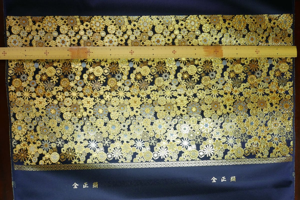 西陣織 金襴 絹織物 雪輪紋様 約一尺 | 西陣岡本 西陣織 金襴 絹織物 雪輪紋様 約一尺 | 西陣岡本