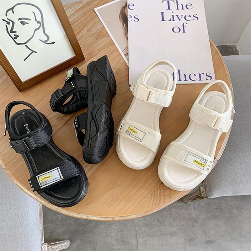 スポーツサンダル 厚底 スポサン 4.5cm ベルト 韓国ファッション