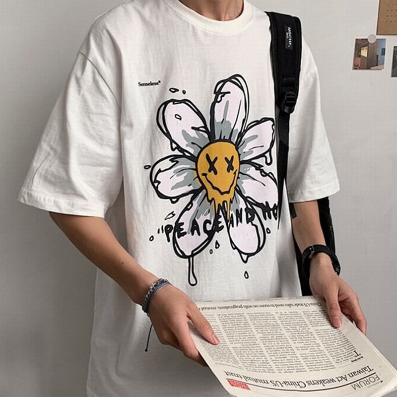 ユニセックス 半袖 Tシャツ メンズ レディース 落書き風 英字 ユニセックス 半袖 Tシャツ メンズ レディース 落書き風 英字