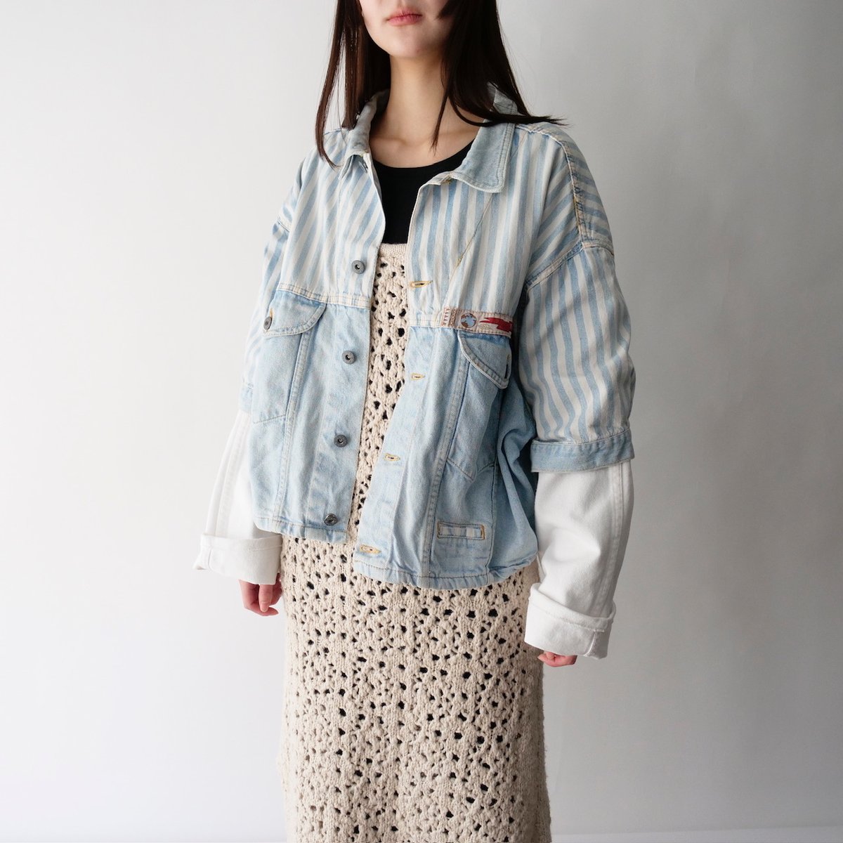 【Original Remake】vintage "NAF NAF" design denim...