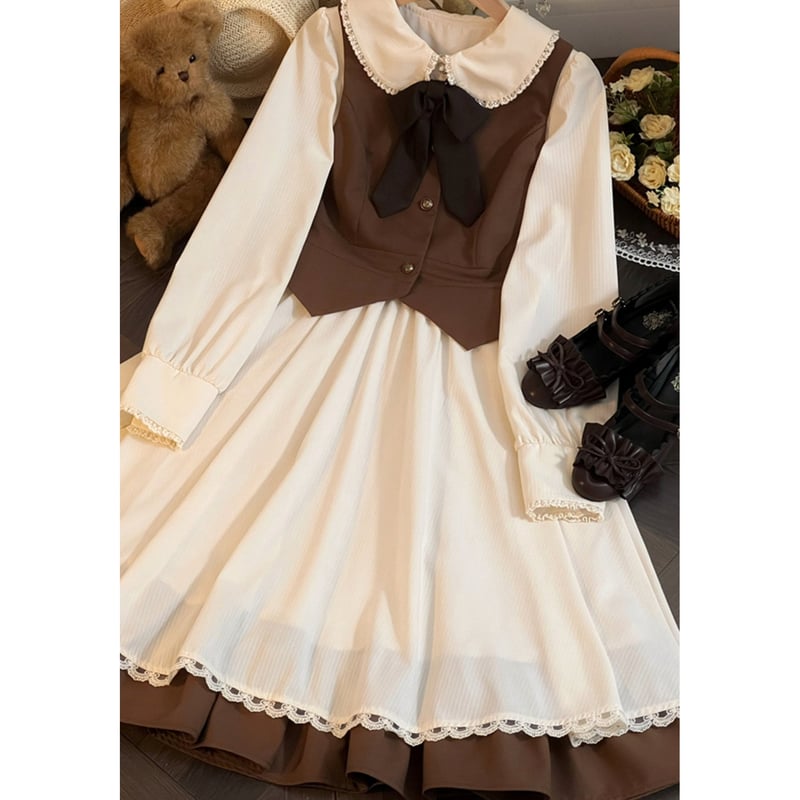 韓国ファッションかわいいワンピース2点セットops096 | 可愛い服 韓国ファッションかわいいワンピース2点セットops096 | 可愛い服