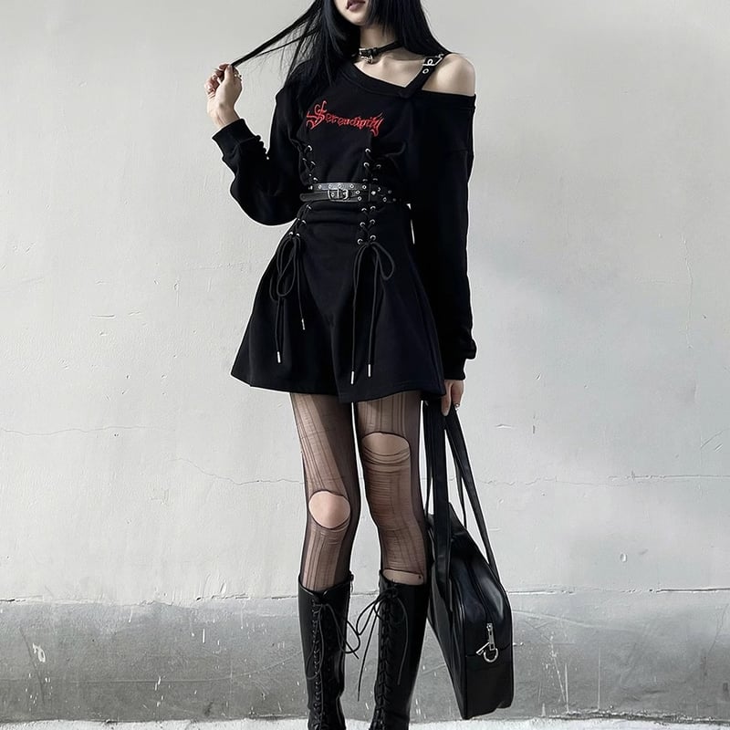 24cmshopダーク系ロック風ワンピースops017 | 可愛い服量産型服 24cmshopダーク系ロック風ワンピースops017 | 可愛い服量産型服