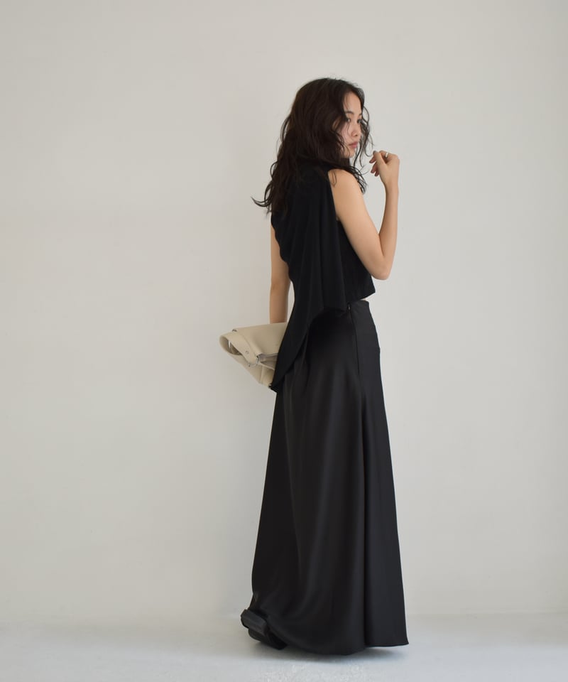 Satin Flare Long Skirt bo2000-79 | cizatto Satin Flare Long Skirt bo2000-79 | cizatto