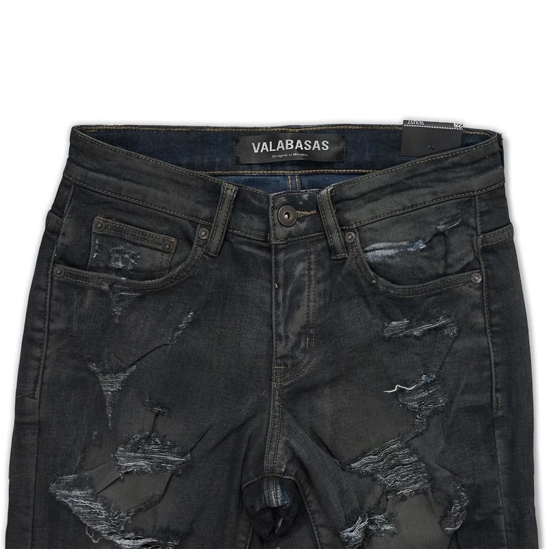 VALABASAS / DISTRESSED DIRTY DARK BLUE BAGGY DE VALABASAS / DISTRESSED DIRTY DARK BLUE BAGGY DE