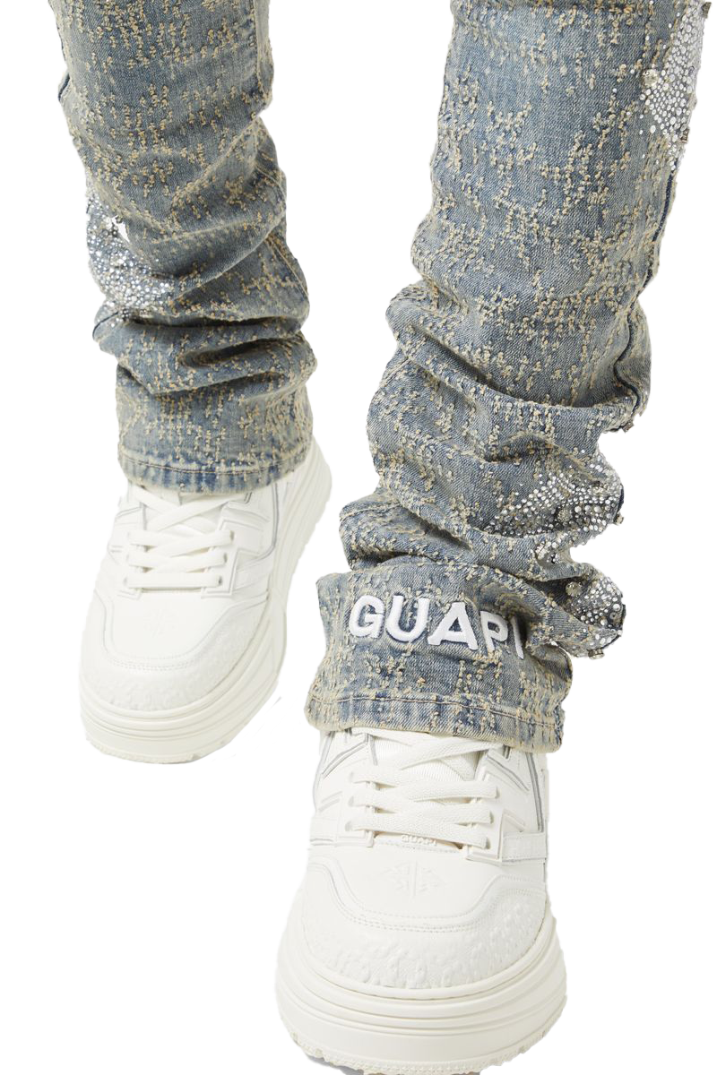 GUAPI / VINTAGE BLUE DISTRESSED CROSS DENIM | PLUG