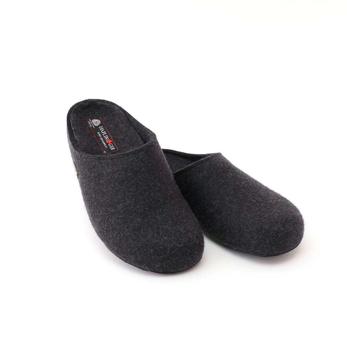 HAFLINGER甲高幅広コルクソールスリッパ 7110【チャコール】 | humming